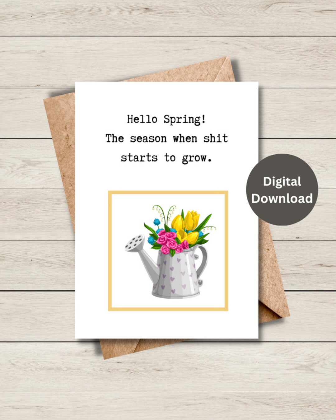 Printable Spring Card, Printable Spring Card Funny, Digital Spring Card ...