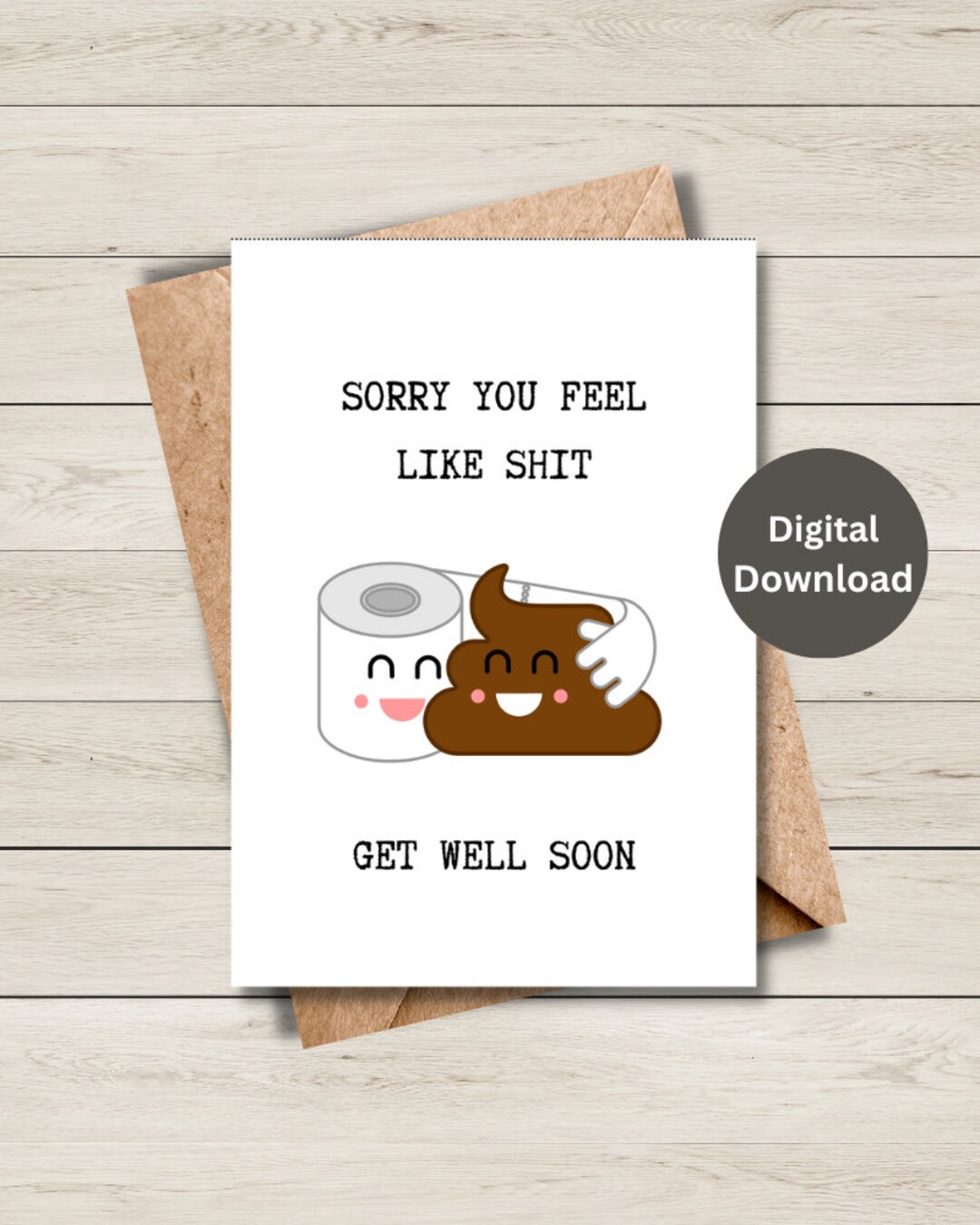 Printable Get Well Card, Printable Get Well Card Funny, Digital Get ...