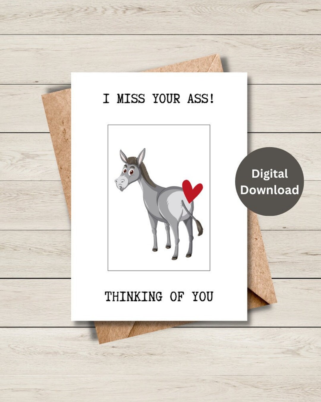 Printable Miss You Card Printable Missing You Card Funny Digital