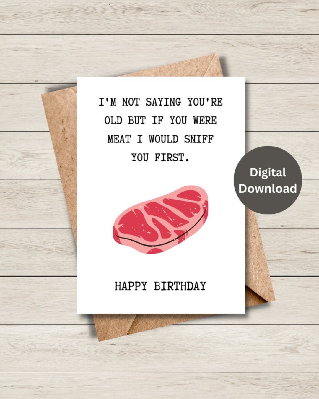 Funny Printable Birthday Card, Printable Birthday Day Card Funny ...