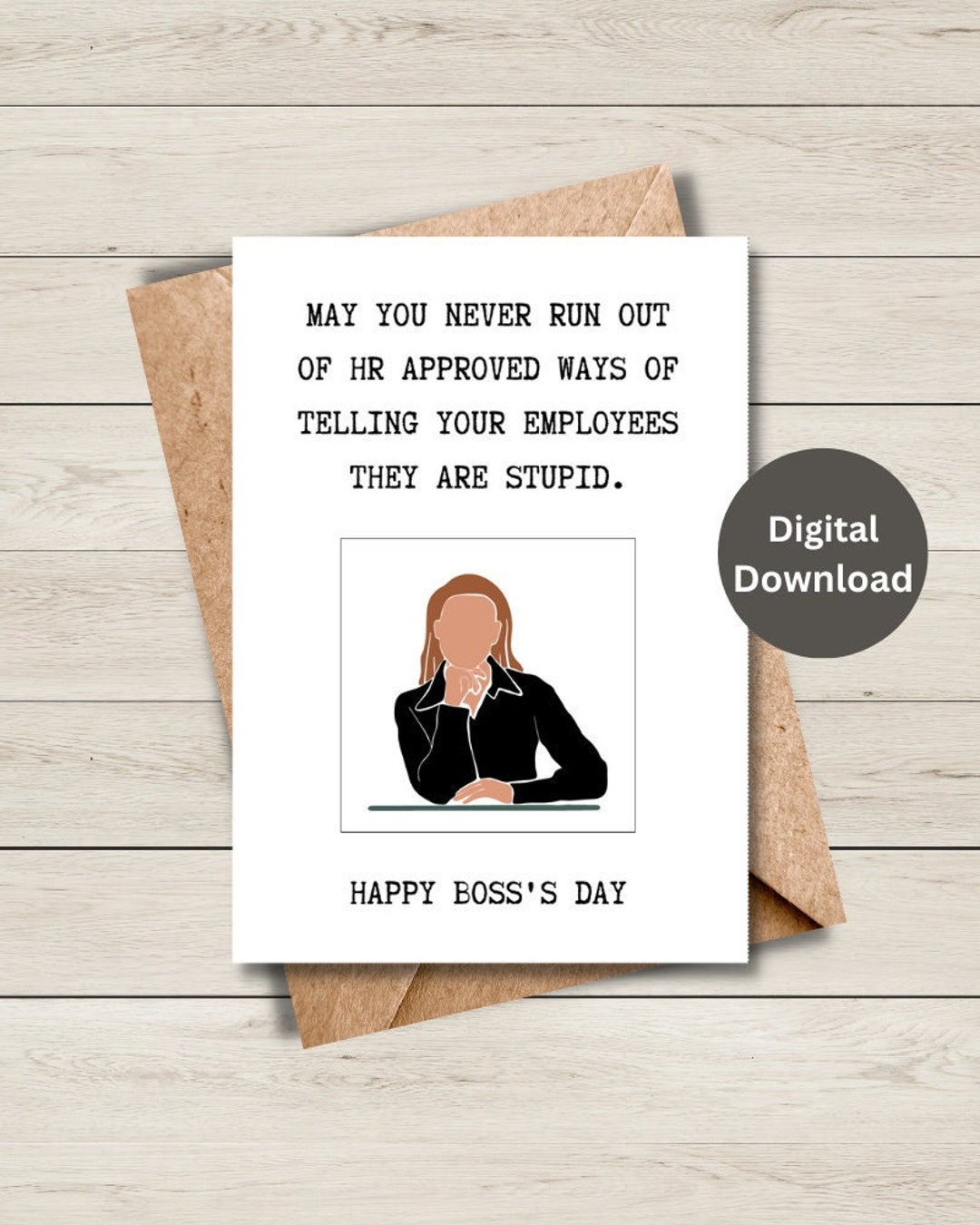 Funny Printable Boss's Day Card, Printable Boss's Day Card for Her ...