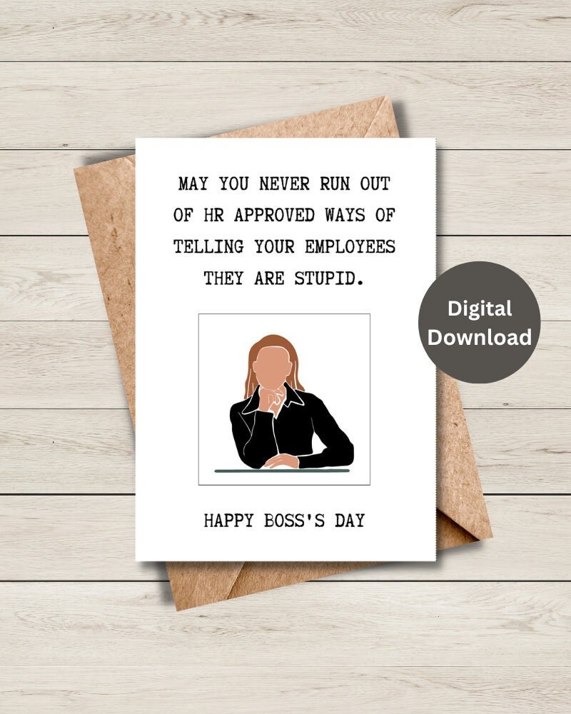 Funny Printable Boss's Day Card, Printable Boss's Day Card for Her ...