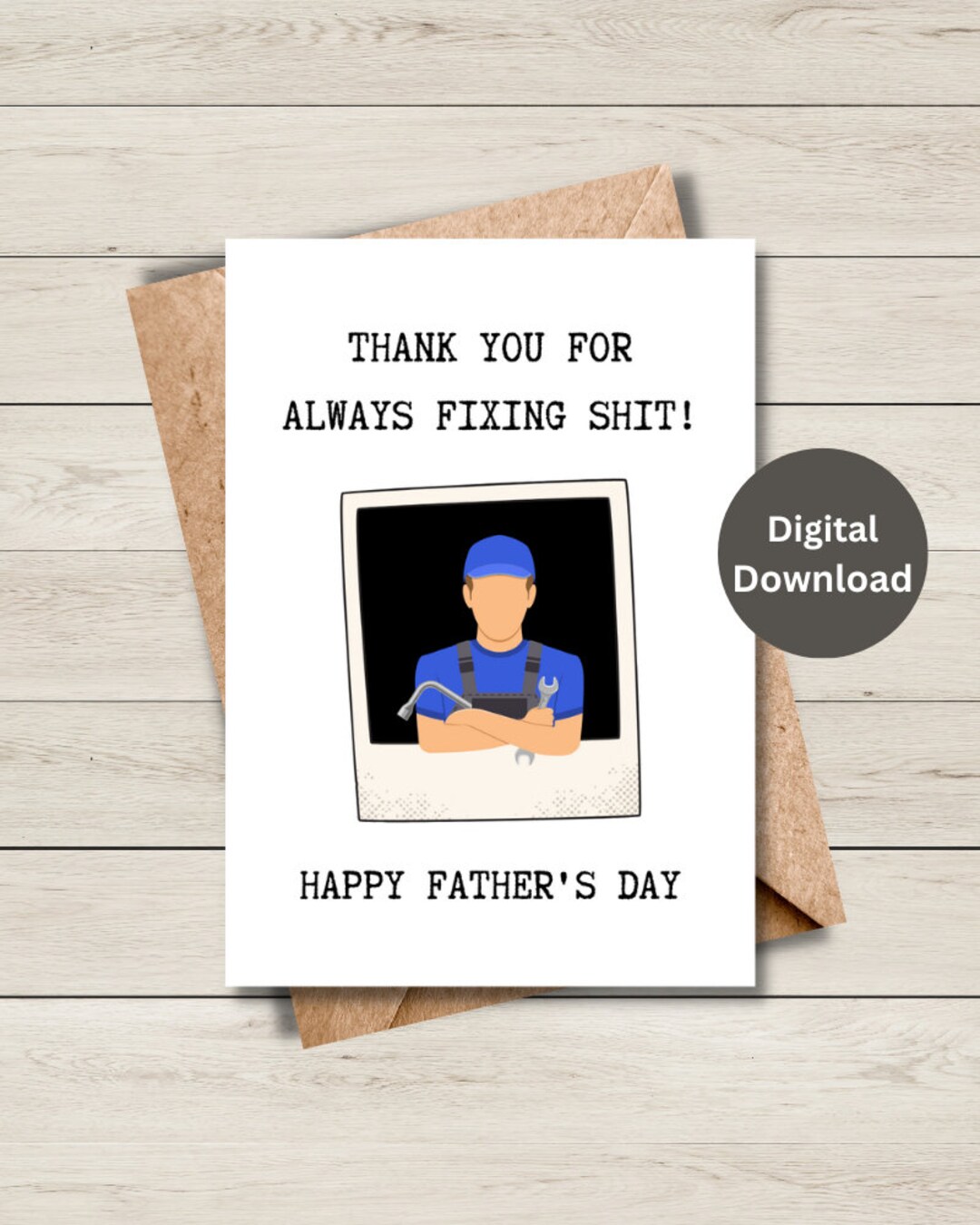 Funny Printable Father's Day Card for Him, Printable Father's Day Card ...