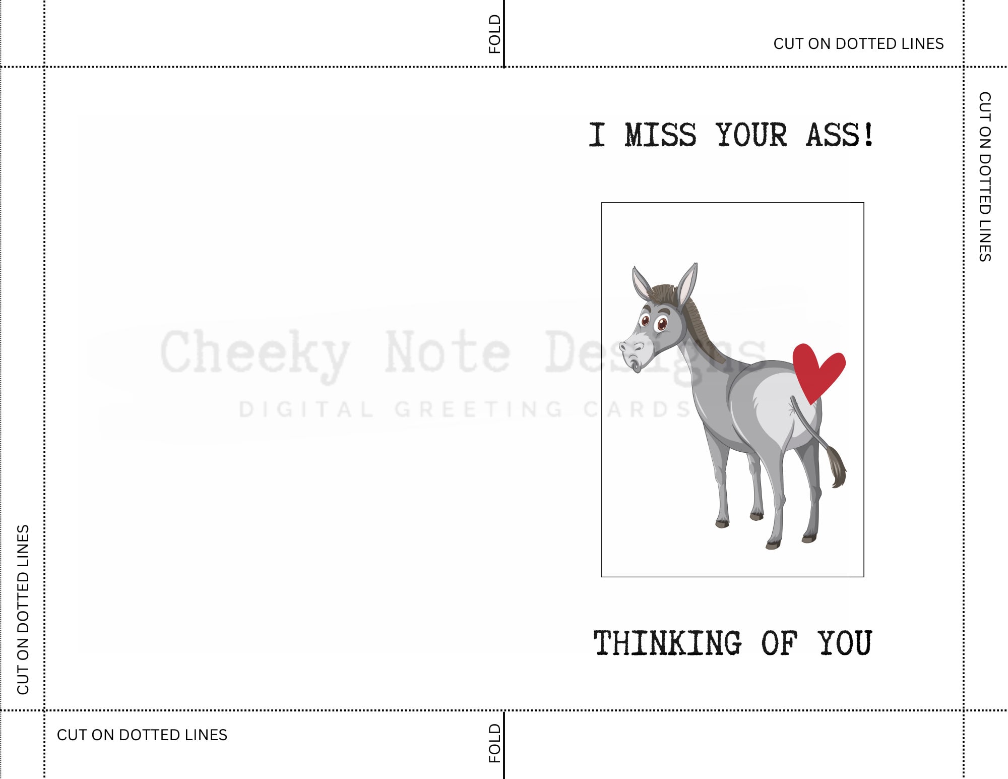 Printable Miss You Card Printable Missing You Card Funny Digital