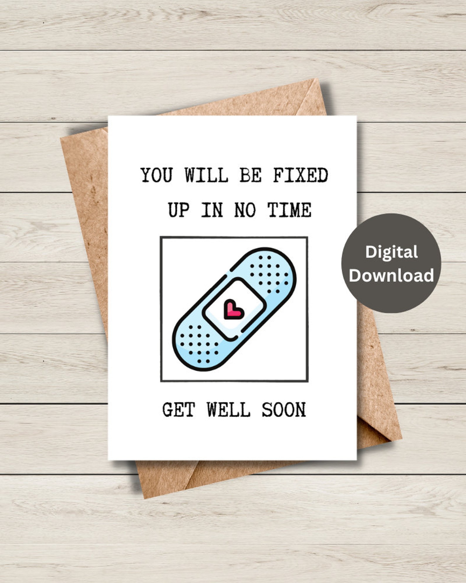 Printable Get Well Card, Printable Get Well Card Funny, Digital Get ...