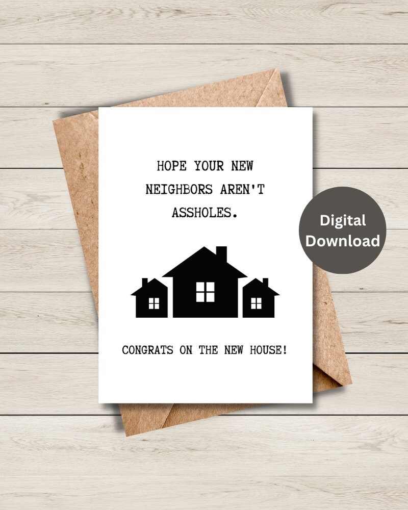 Printable New Home Card, Printable New Home Card Funny, Digital New ...