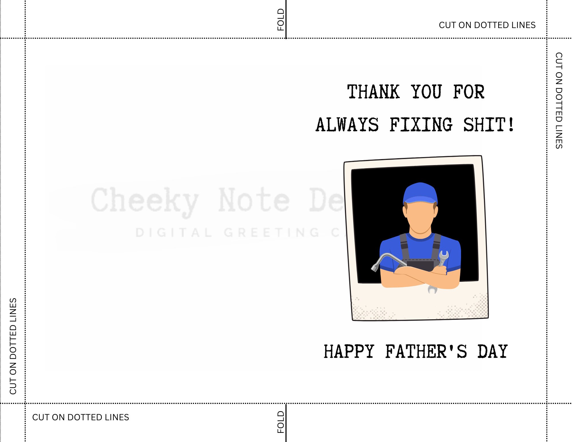 Funny Printable Father's Day Card for Him, Printable Father's Day Card ...