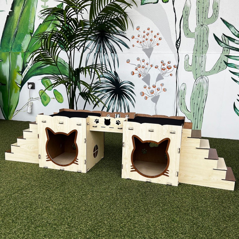 Modern Cat House Wooden Cat Castle Cat House Cat Castle - Etsy