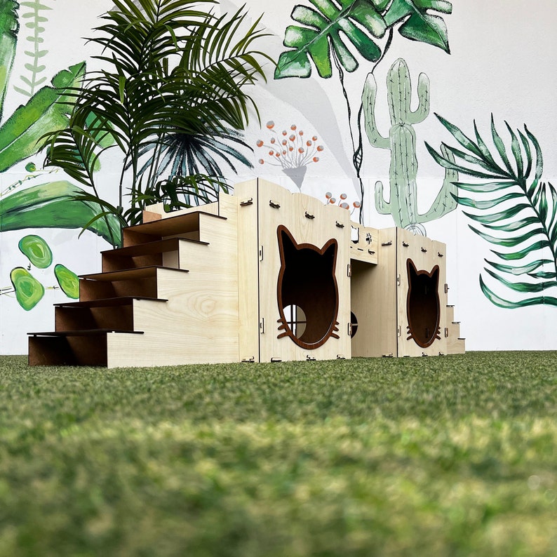 Modern Cat House Wooden Cat Castle Cat House Cat Castle - Etsy