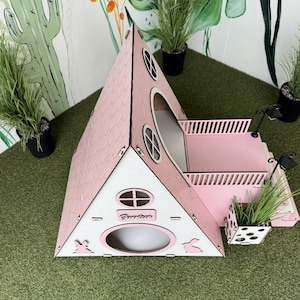 Modern Two-story Rabbit House: Indoor Bunny Castle - Etsy
