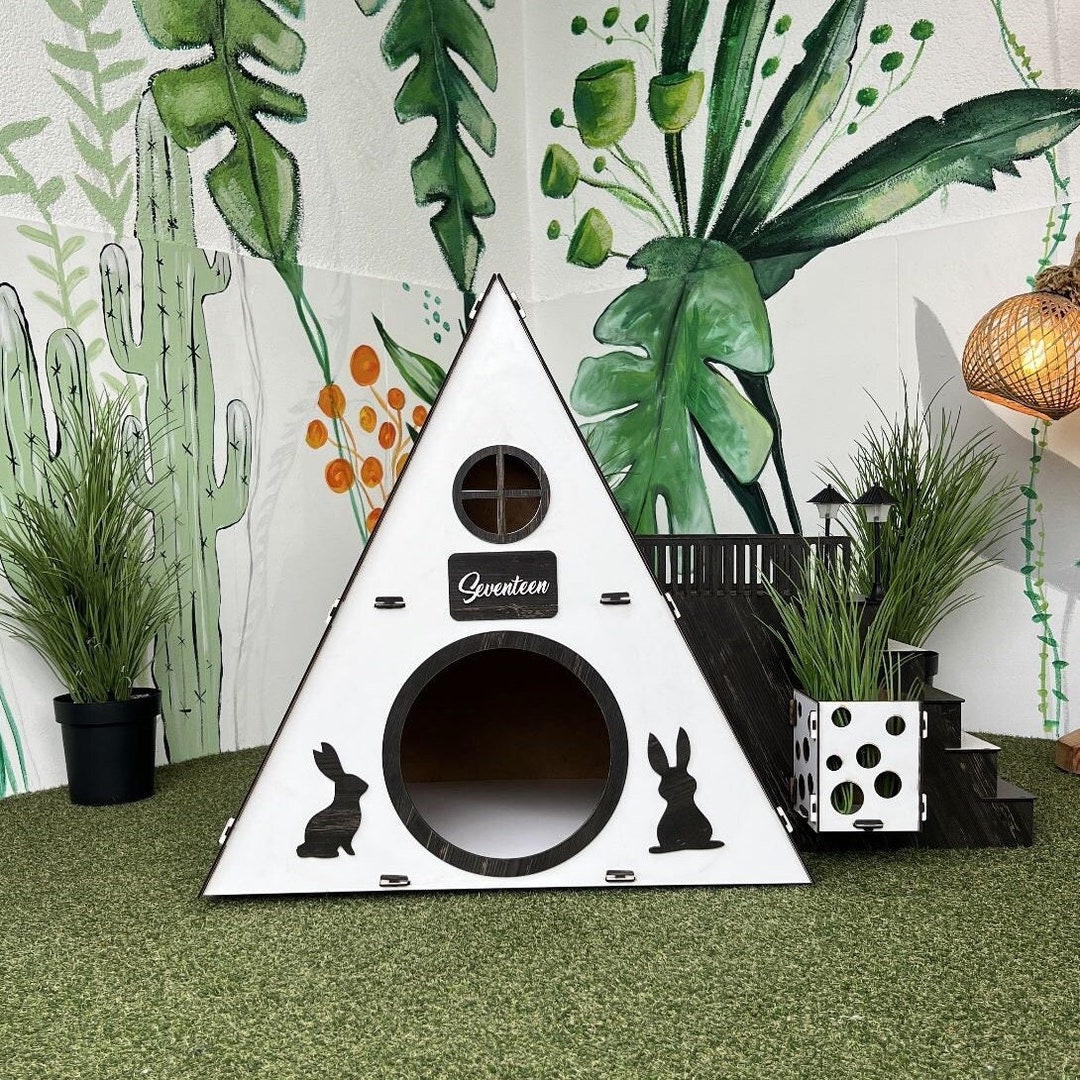 Rabbit House, Rabbit Bed, Large Rabbit House,bungalow Rabbit House ...