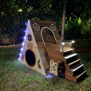 Bungalow Rabbit House,indoor Rabbit Castle, Rabbit Furniture, Extra ...