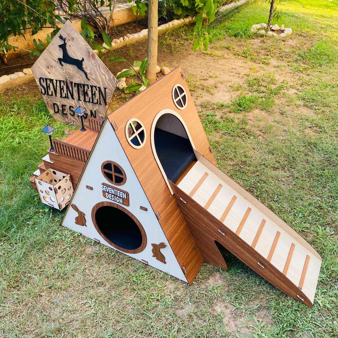 Modern Two-story Rabbit House: Indoor Bunny Castle - Etsy