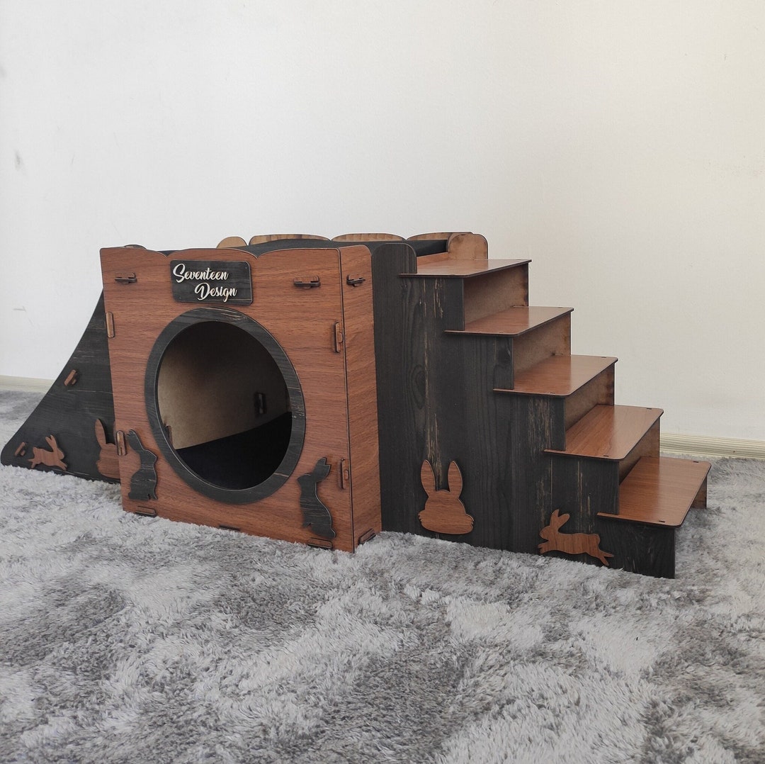 Modern Wooden Rabbit Castle: Two-story Bunny Playhouse - Etsy