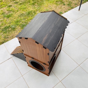 Two-story Wooden Rabbit House: Modern Rabbit Castle Furniture - Etsy