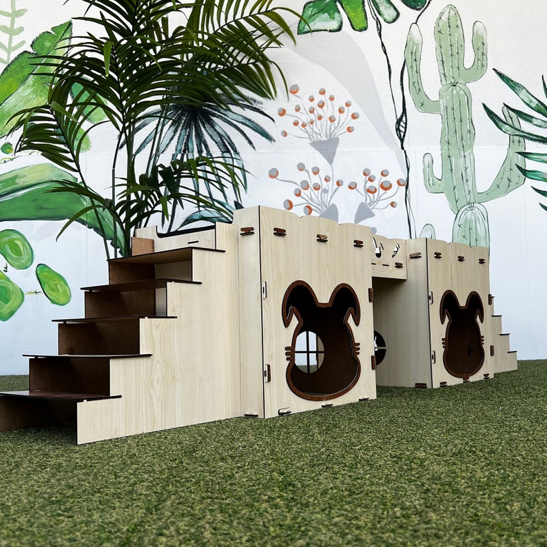 Modern Rabbit House Wooden Rabbit Castle Rabbit House - Etsy