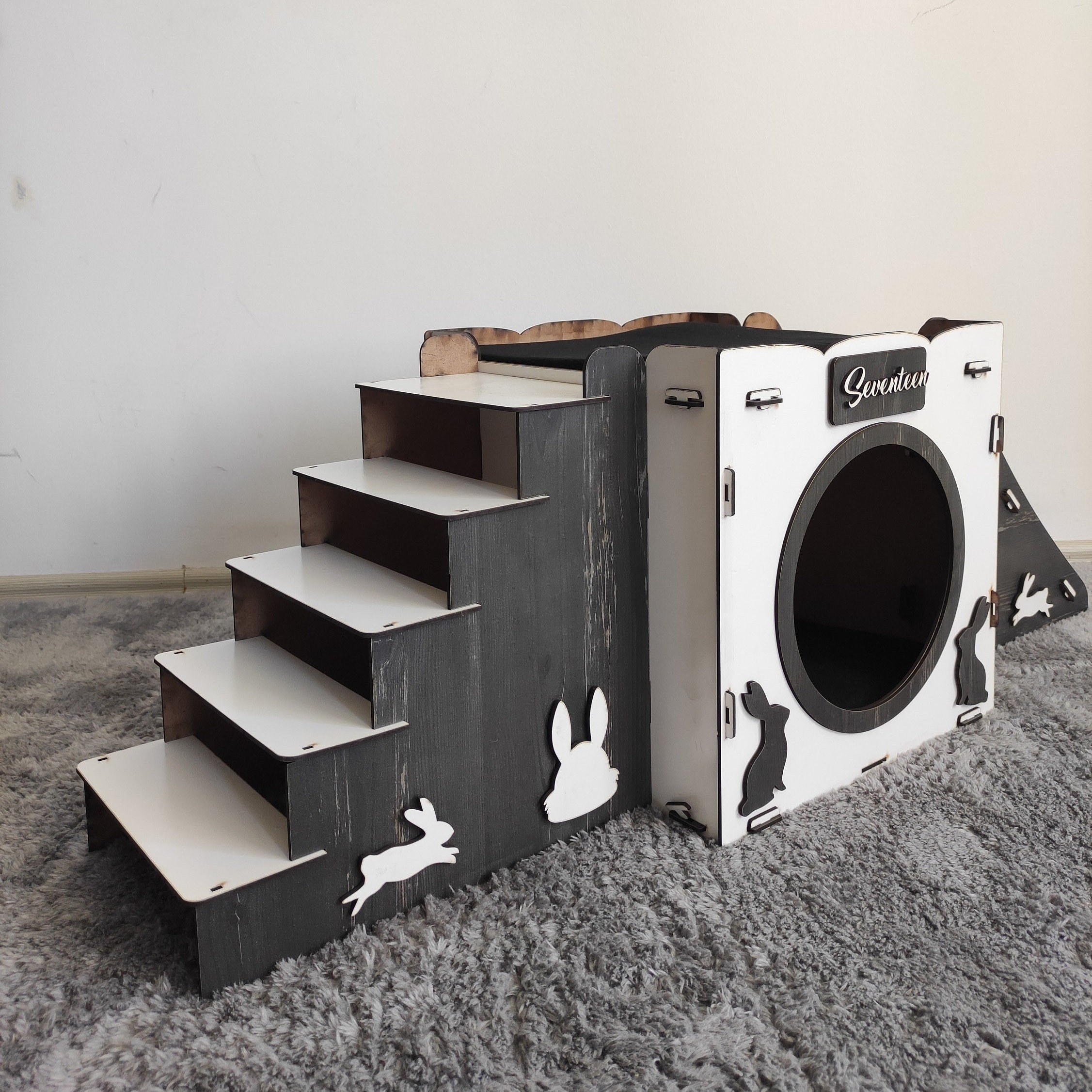 Modern Rabbit House Wooden Rabbit Castle Rabbit House - Etsy