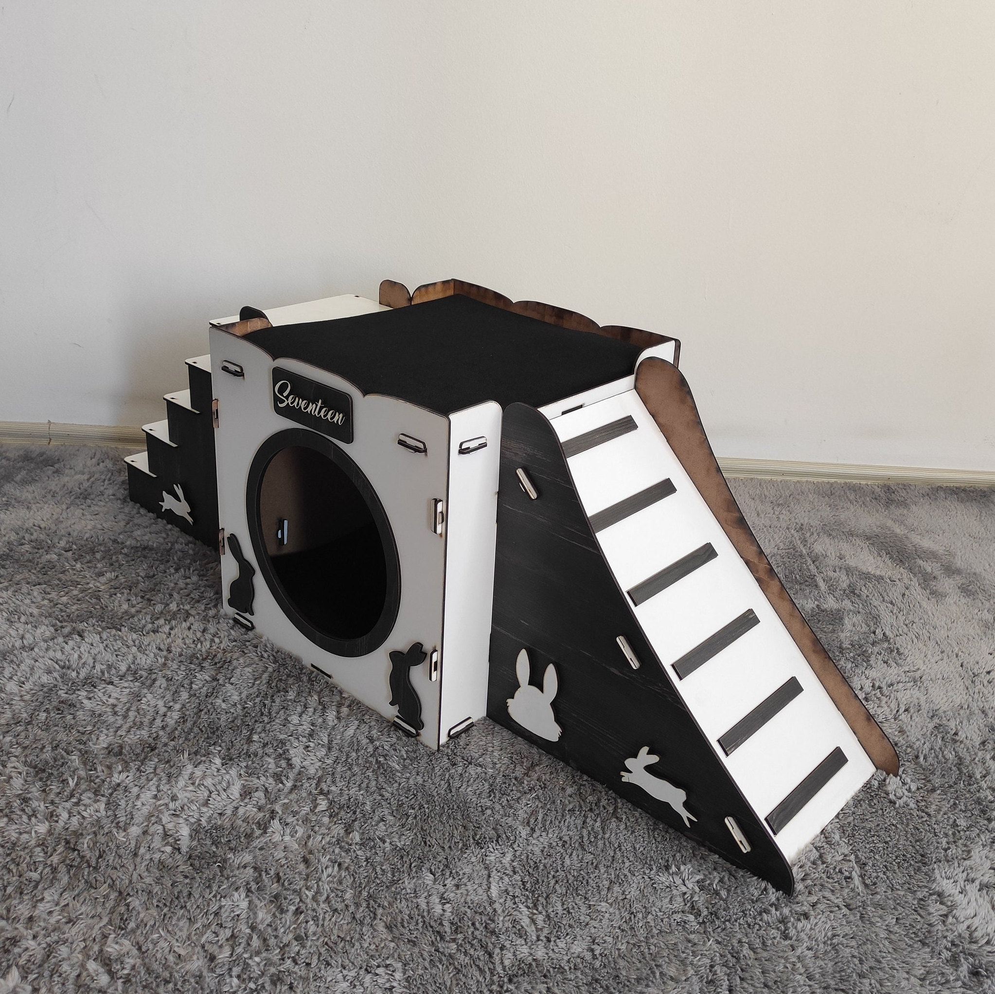 Modern Rabbit House Wooden Rabbit Castle Rabbit House - Etsy