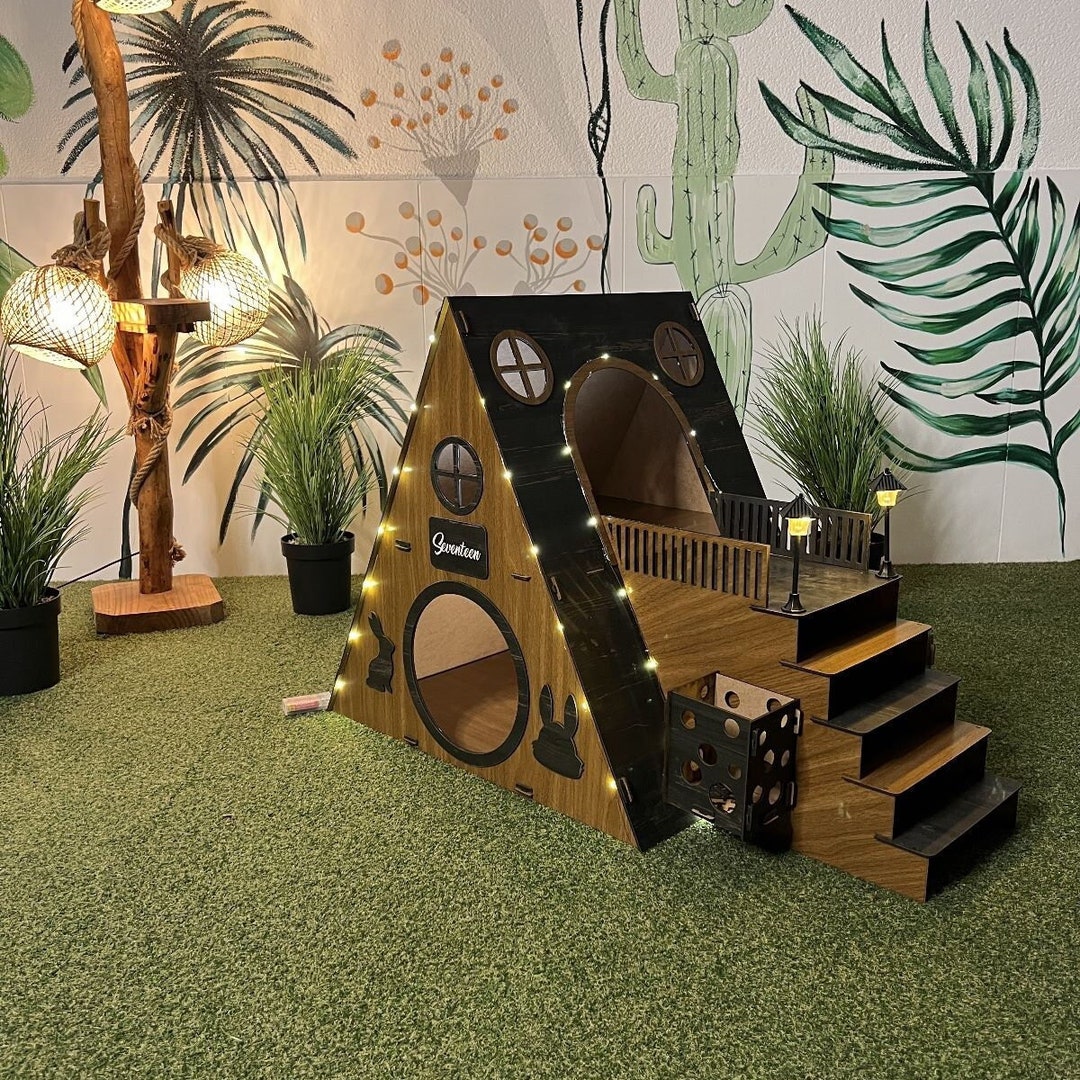 Modern Rabbit House, Indoor Rabbit Castle, Rabbit Furniture, Extra ...