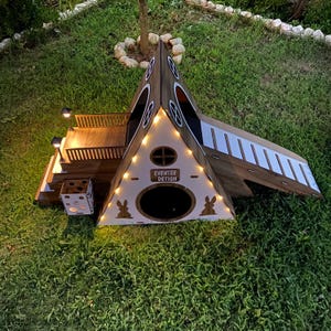 Modern Two-story Rabbit House: Indoor Bunny Castle With Slide - Etsy