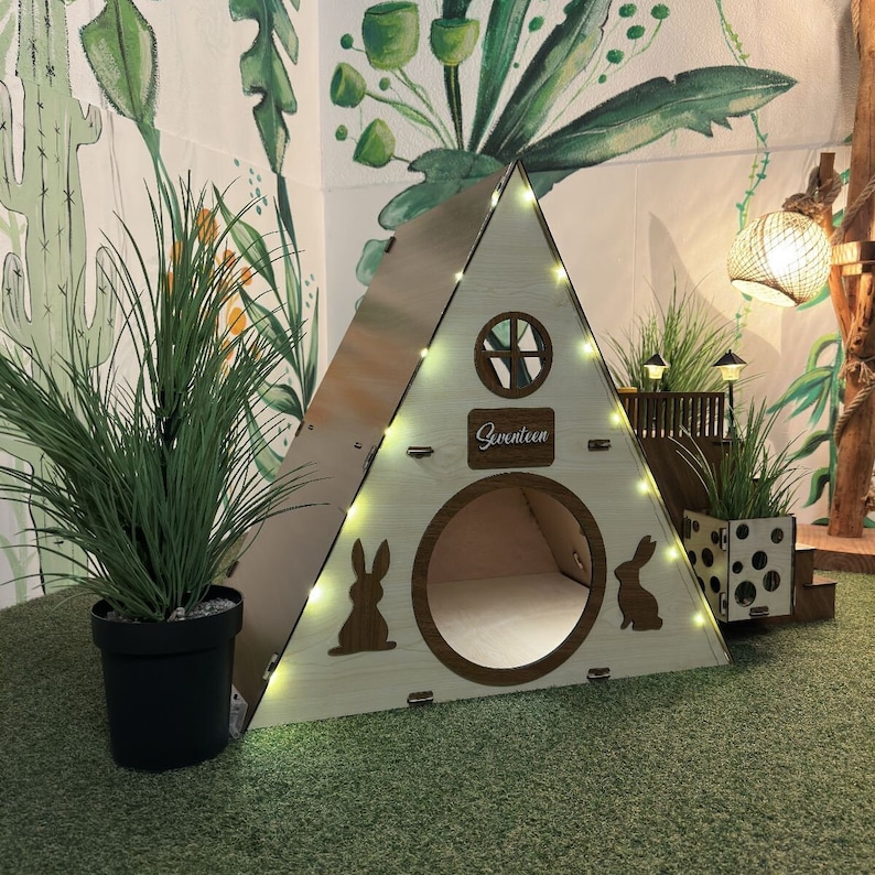 Modern Two-story Rabbit House: Indoor Bunny Castle - Etsy