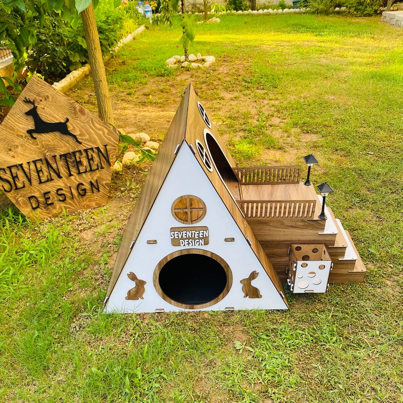 Modern Two-story Rabbit House: Indoor Rabbit Castle With Stairs - Etsy