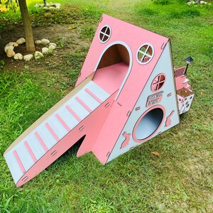 Modern Two-story Rabbit House: Indoor Bunny Castle With Ladder - Etsy