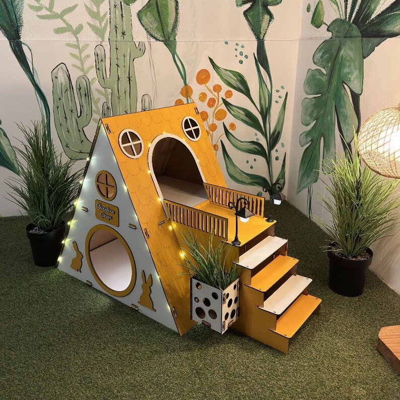 Bungalow Rabbit Houseindoor Rabbit Castle Rabbit Furniture - Etsy