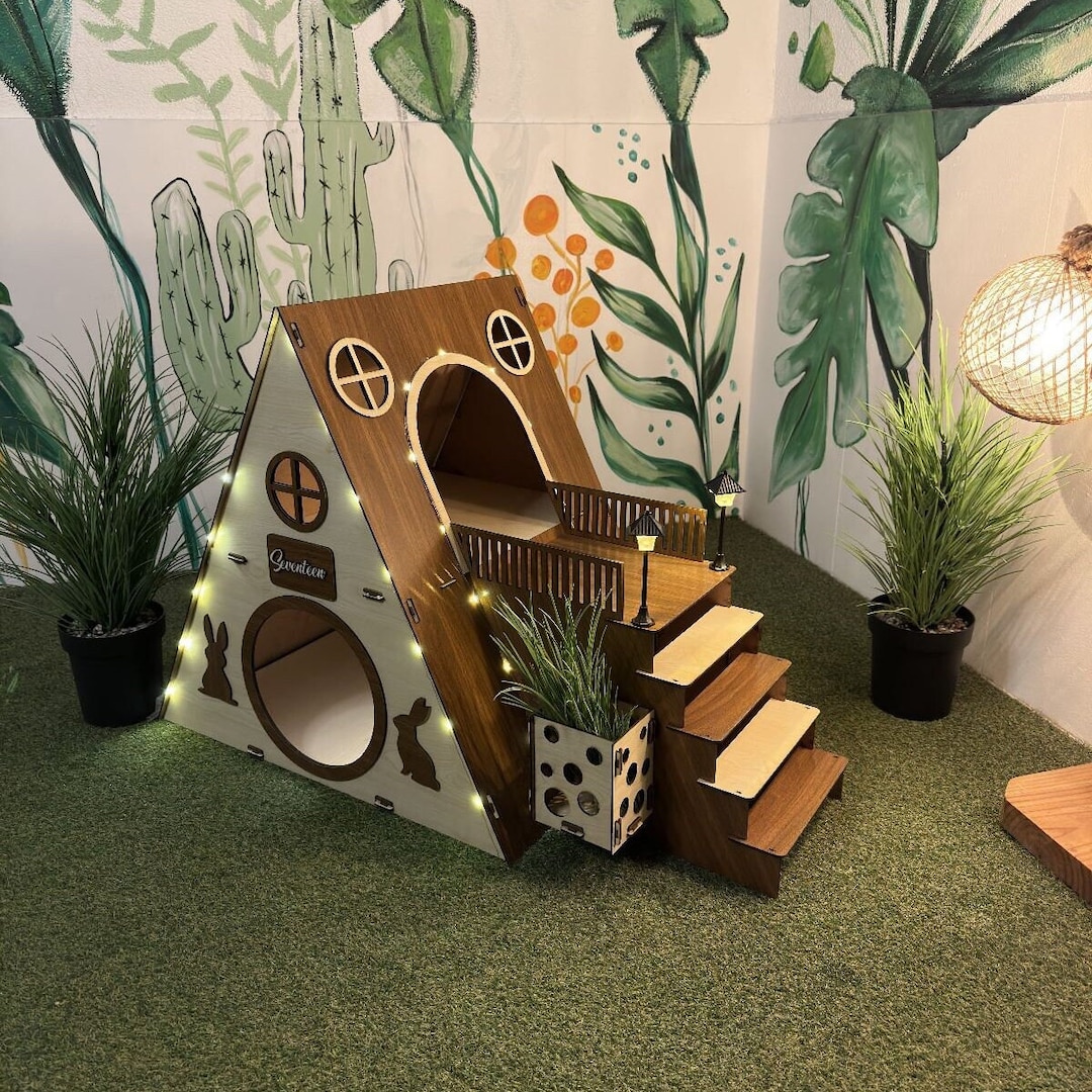 Modern Two-story Rabbit Bungalow: Indoor Rabbit Castle - Etsy