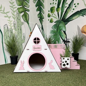Modern Two-story Rabbit House: Indoor Bunny Castle - Etsy