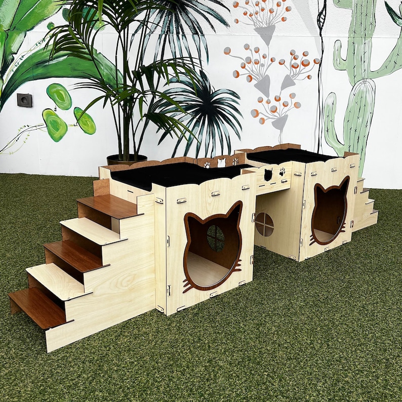 Modern Cat House Wooden Cat Castle Cat House Cat Castle - Etsy