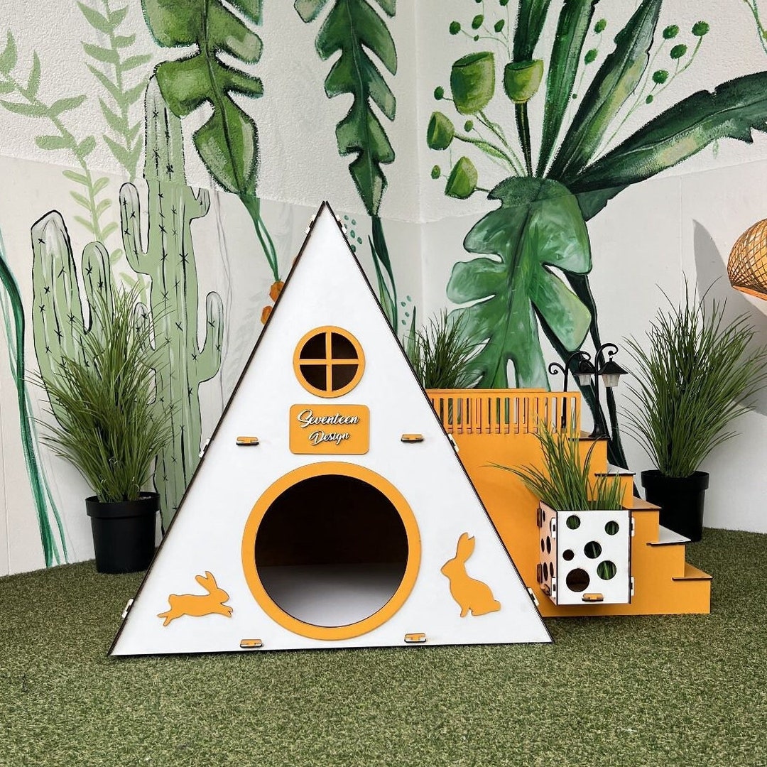 Bungalow Rabbit Houseindoor Rabbit Castle Rabbit Furniture - Etsy