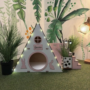 Modern Two-story Rabbit House: Indoor Bunny Castle - Etsy