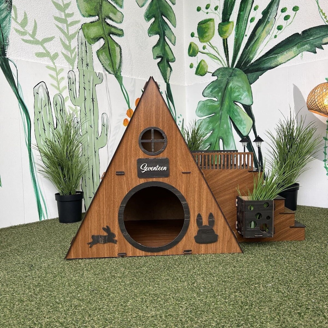 Modern Two-story Rabbit House: Indoor Bunny Castle - Etsy