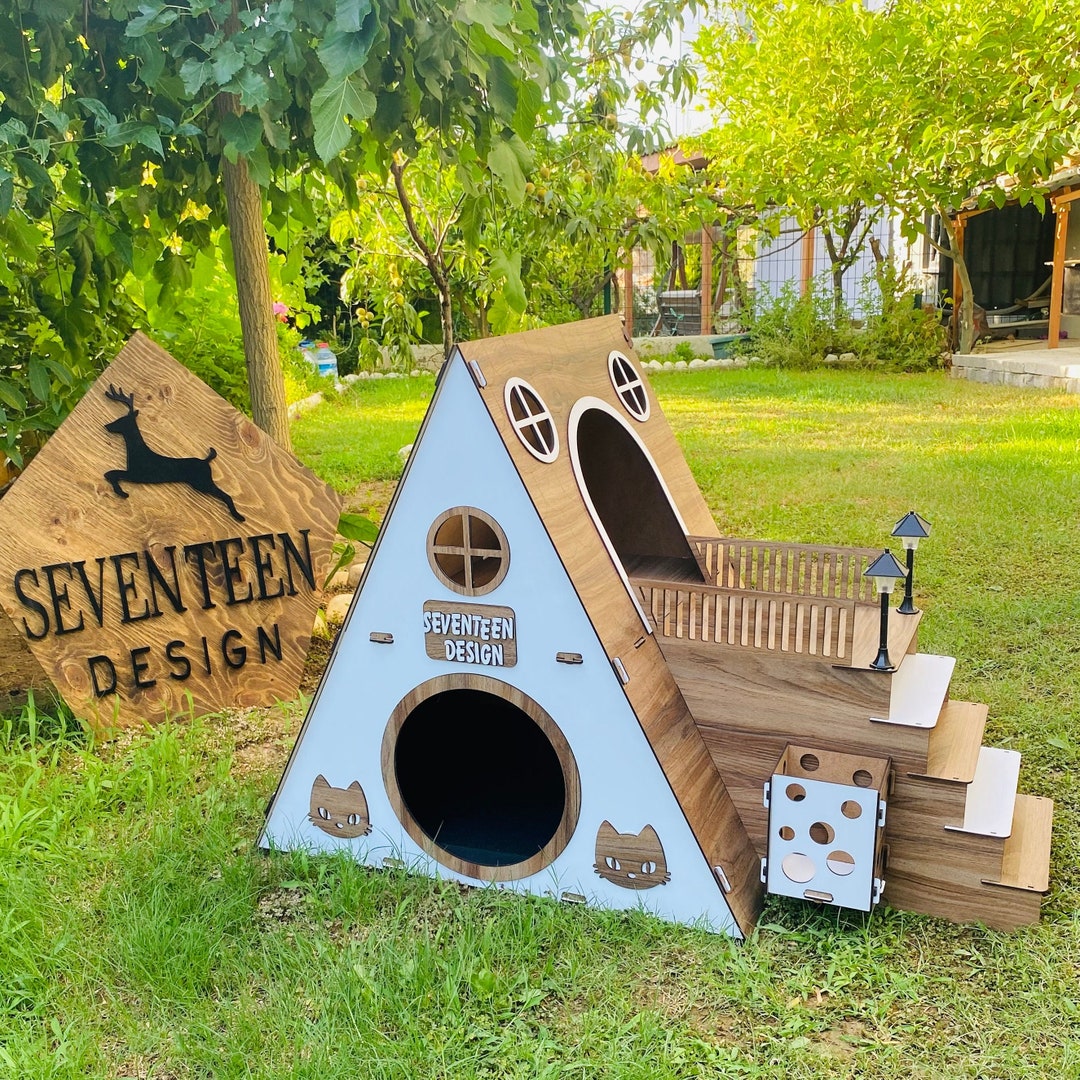 Bungalow Cat House,modern Cat House, Indoor Cat Castle, Cat Furniture ...