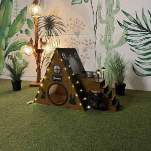 Modern Two-story Rabbit House: Indoor Bunny Castle With Stairs - Etsy
