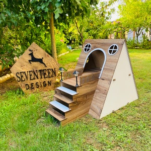 Modern Two-story Rabbit House: Indoor Rabbit Castle With Stairs - Etsy