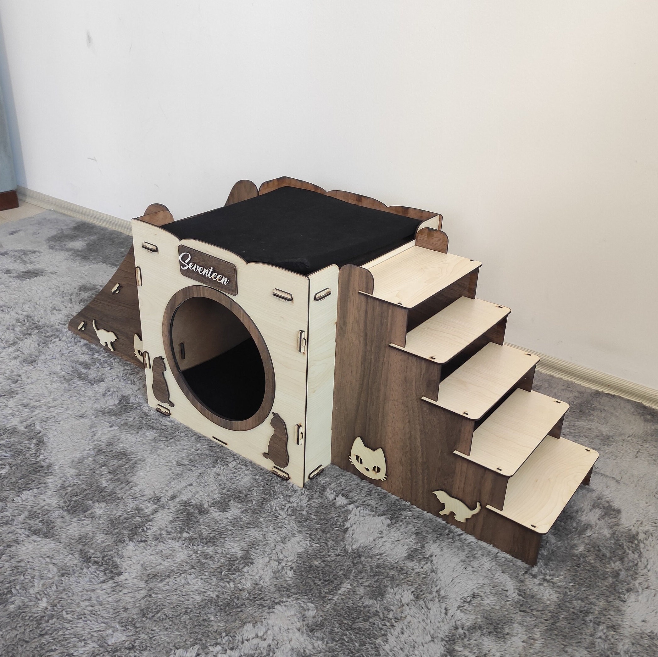 Modern Cat House Wooden Cat Castle Cat House Cat Castle - Etsy