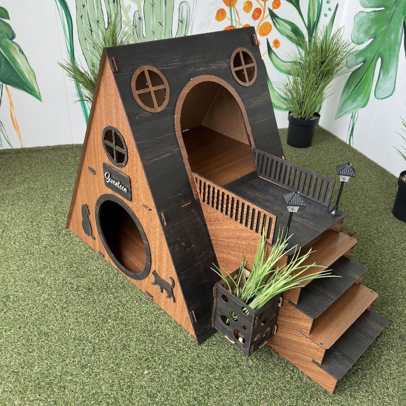 Bungalow Cat Housemodern Cat House Indoor Cat Castle Cat - Etsy