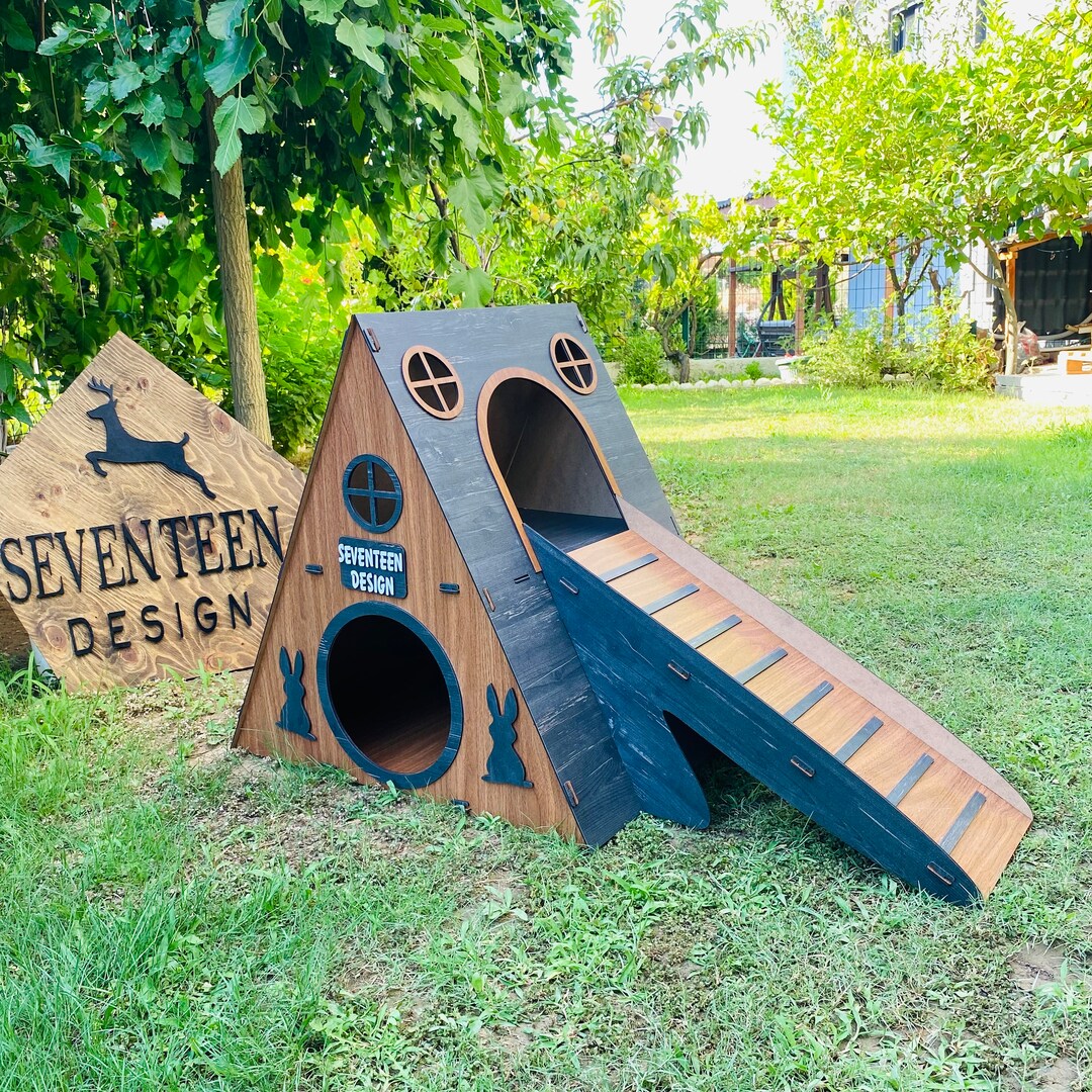 Bungalow Rabbit House,indoor Rabbit Castle, Rabbit Furniture, Extra ...