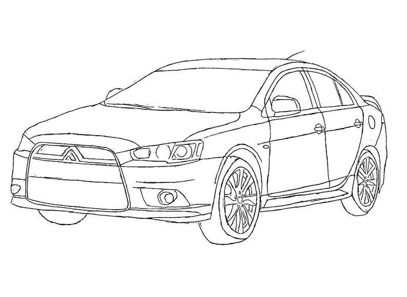 Hand-drawn Legendary JDM Sedan Coloring Page • Printable Car Line Art ...