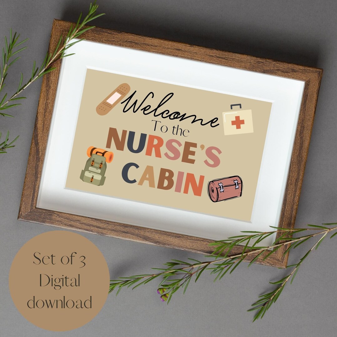 Camp Nurse Office Decor, Printable Bundle of 3, Camp Nurse Decor, Camp ...