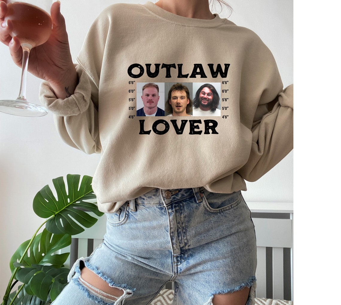 Outlaw Lover Tee, Morgan Wallen, Zach Bryan, Koe Wetzel, Country Music ...