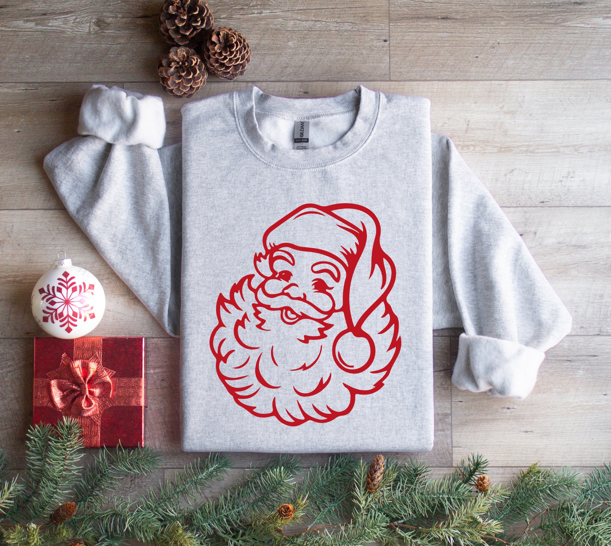 Santa Sweatshirt Christmas Sweatshirt Cute Santa Shirt - Etsy