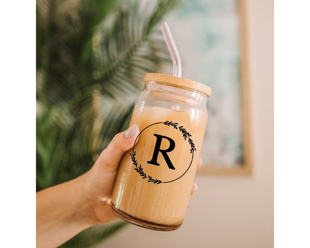 Personalized Soda Can Glass Bamboo Lid & Glass Straw 16 Oz - Etsy