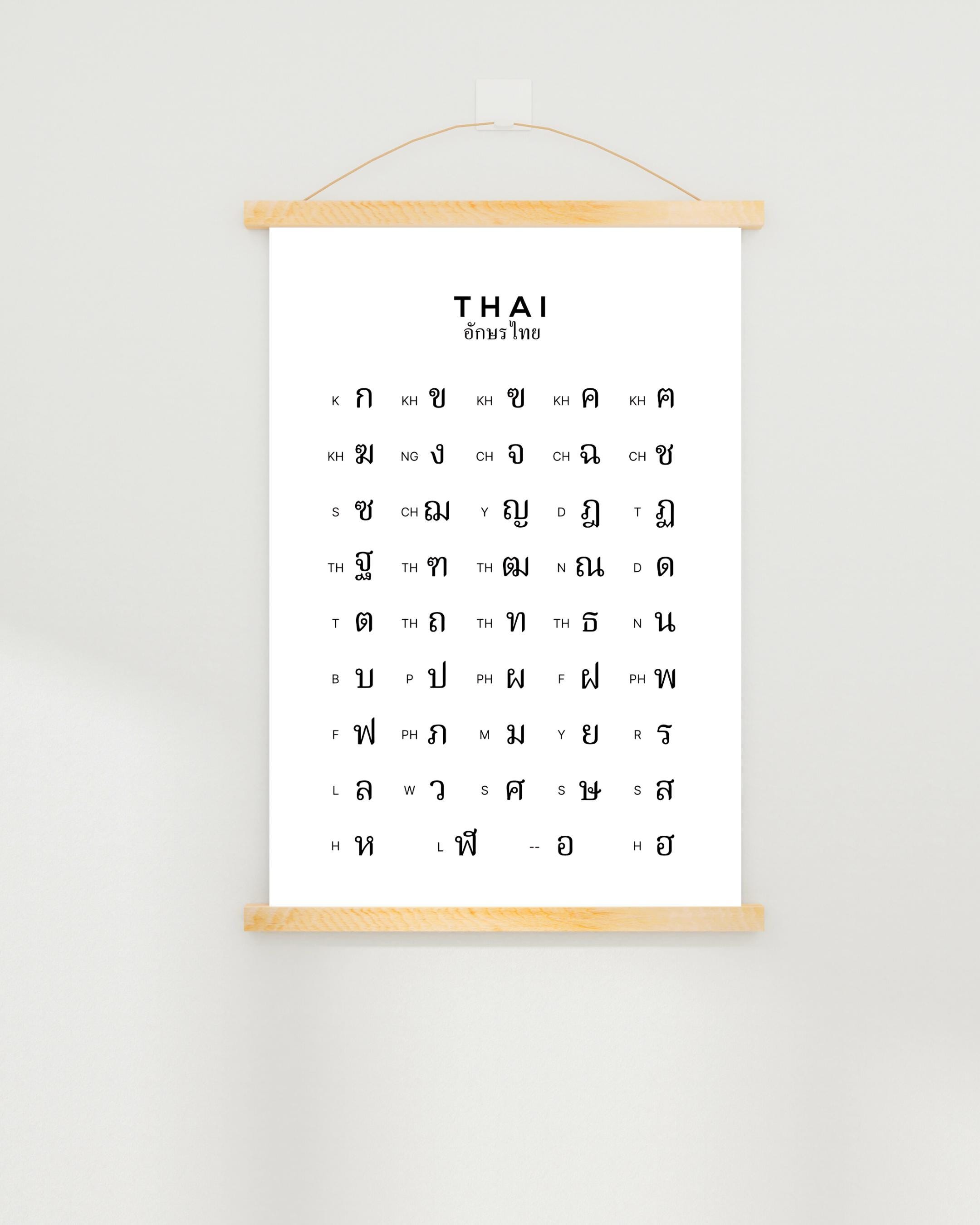 Thai Alphabet, Stretched Matte Wall Art, Home Decor, Office Decor ...