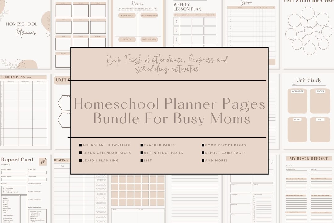 Homeschool Planner Pages Bundle for Busy Moms Teacher Planner - Etsy