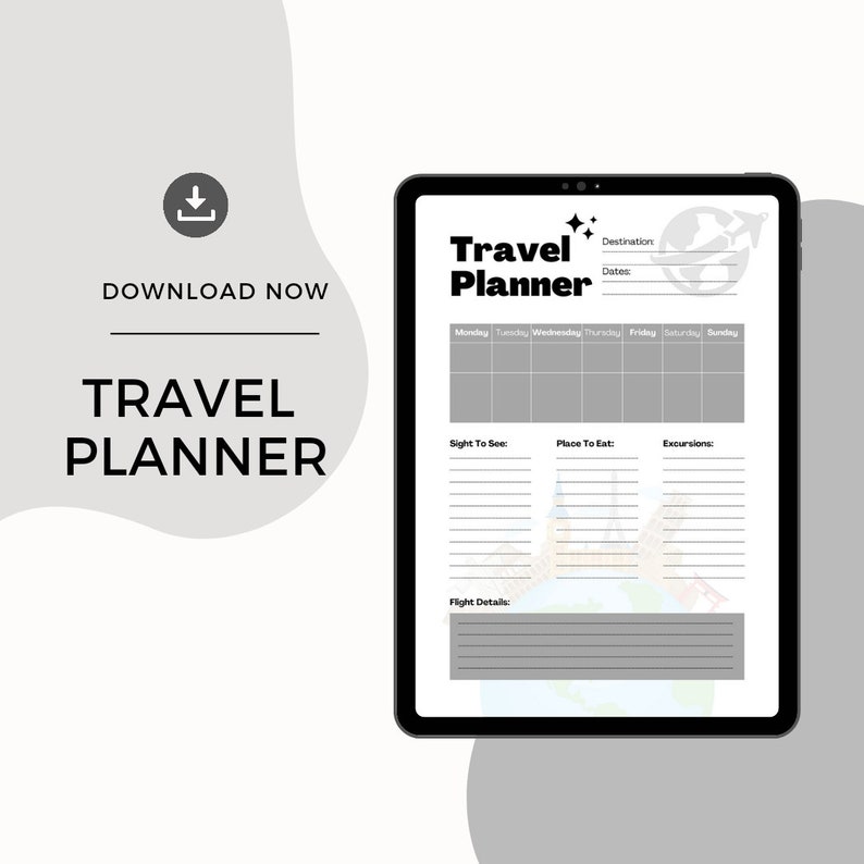 Travel Planner, Printable Travel Itinerary, Travel Budget, Vacation ...