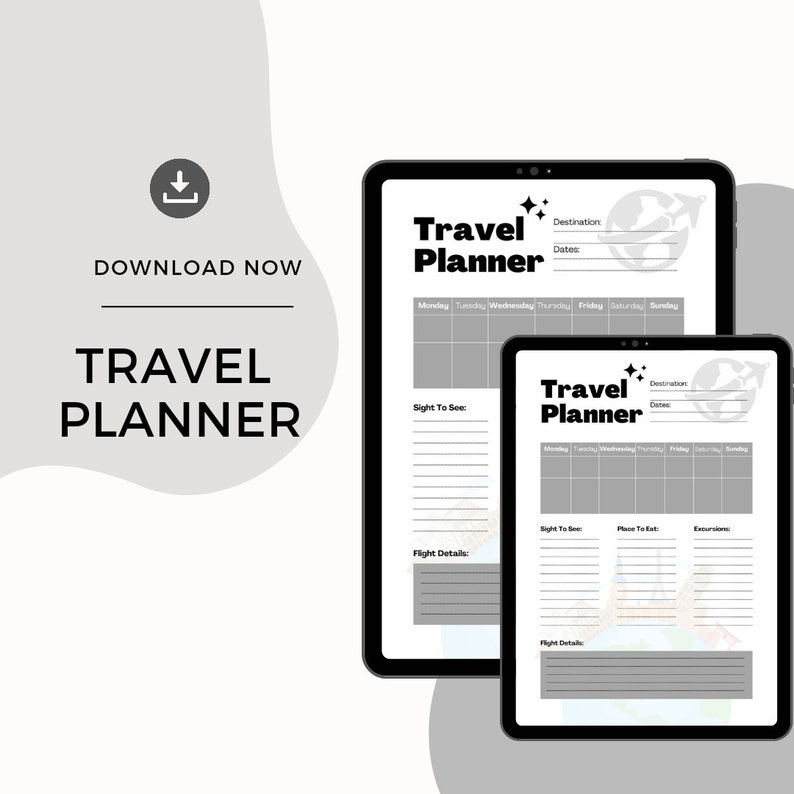 Travel Planner, Printable Travel Itinerary, Travel Budget, Vacation ...