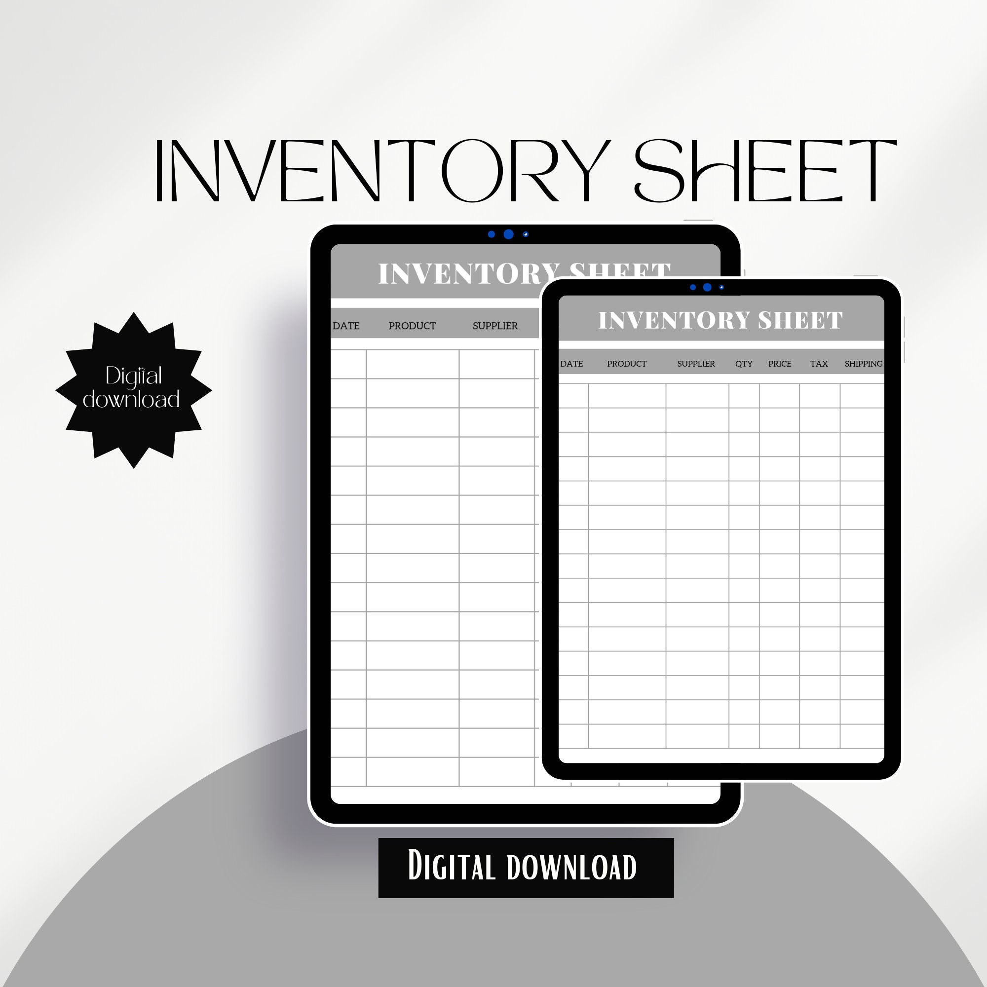 Printable Inventory Sheet Business Planner, Printable Business Schedule ...